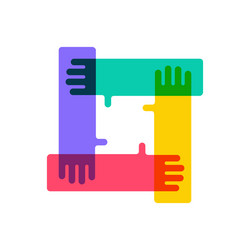 Group teamwork coming together icon Royalty Free Vector
