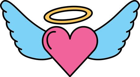 Romantic heart love wings valentine tattoo Vector Image