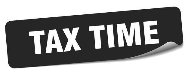 Tax time sticker tax time label Royalty Free Vector Image