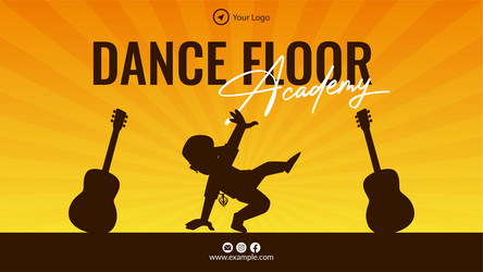 Banner design of dance floor academy Royalty Free Vector