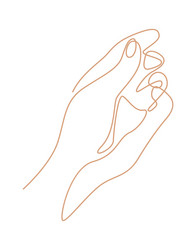 Drawing of hand continuous line art Royalty Free Vector