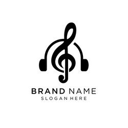 Music logo on letter s concept s note sign Vector Image