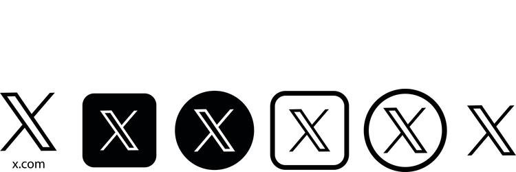 New twitter xcom icon set blue or black popular Vector Image