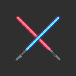 Neon electric light swords crossed sabers Vector Image