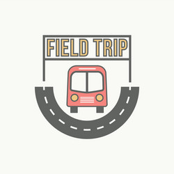 Bus trip and travel tour badge logo Royalty Free Vector
