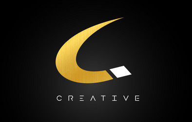 Golden letter c logo design Royalty Free Vector Image