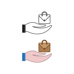Work bag logo icon colorful and outline Royalty Free Vector