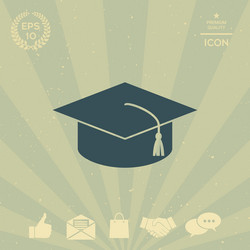 Master cap for graduates square academic Vector Image