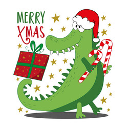 Alligator Christmas Vector Images (93)