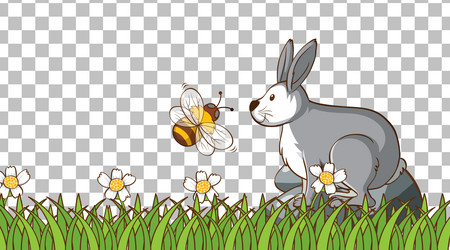 Rabbit on green background Royalty Free Vector Image