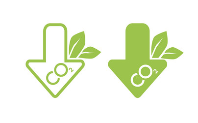 Co2 neutral icon set carbon gas emission Vector Image