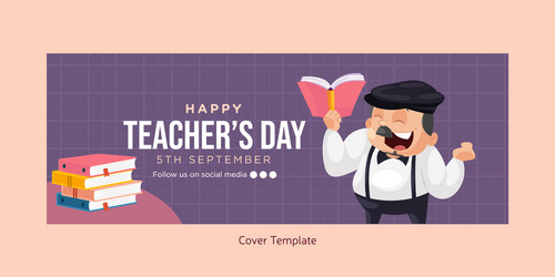 Happy teachers day cover page design Royalty Free Vector