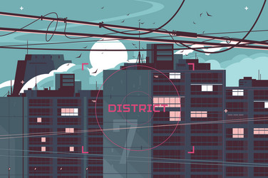 City view with high skyscrapers Royalty Free Vector Image