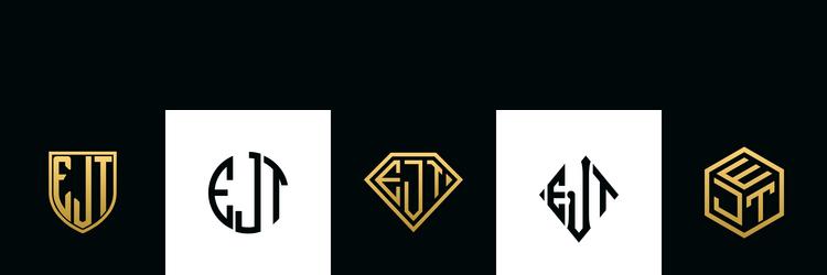 Initial letters ert logo designs bundle Royalty Free Vector