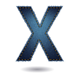 Jeans alphabet denim letter p Royalty Free Vector Image