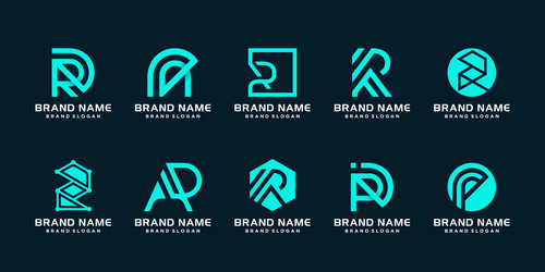Letter r logo with combine modern shape and line Vector Image