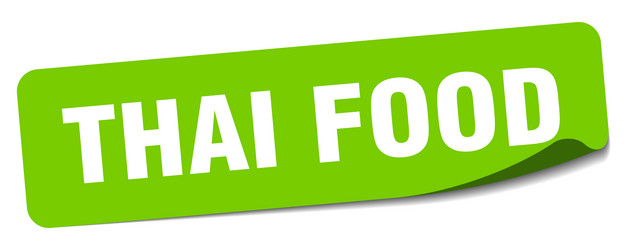 Thai food sticker thai food label Royalty Free Vector Image
