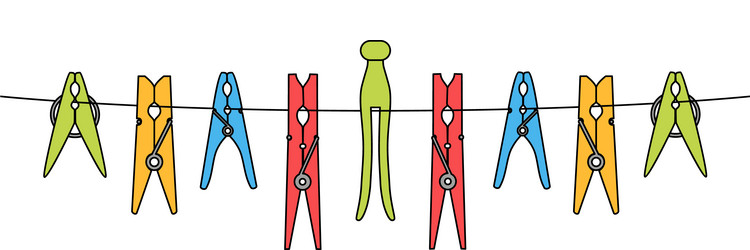 Clothes pin set Royalty Free Vector Image - VectorStock