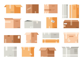 Packaging symbols cartoon shipping transportation Vector Image