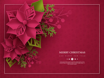 Christmas holiday banner 3d paper cut style Vector Image