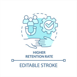 Higher retention rate blue gradient concept icon Vector Image