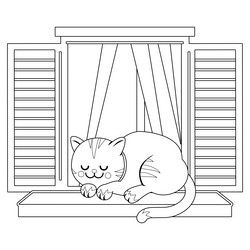 Cat Window Vector Images (over 3,400)