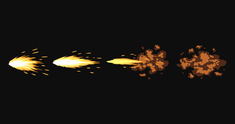 Gun flashes or gunshot animation cartoon flash Vector Image