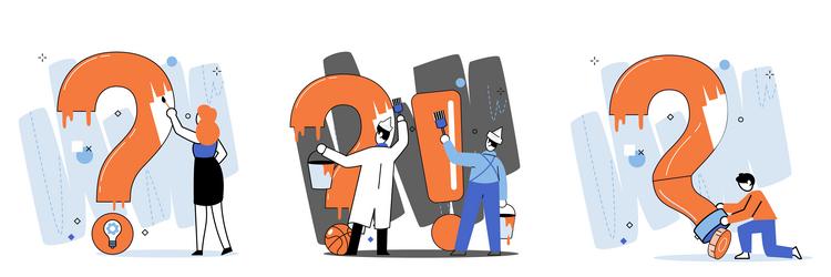 Question mark obtaining information of interest Vector Image