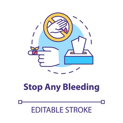 Stop bleeding first aid recommendation concept Vector Image