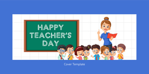 Happy teachers day cover page design Royalty Free Vector