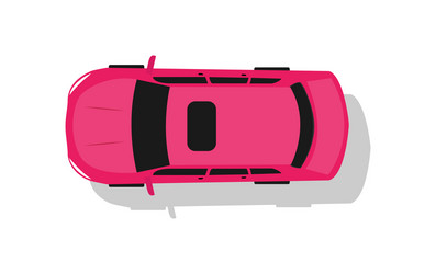 Pink car top view city vehicle transport Vector Image