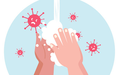 Wash your hands in spanish Royalty Free Vector Image