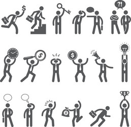 Business stickman hand drawn figures in different Vector Image