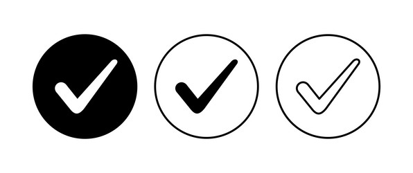 Check mark set mark icon tick mark symbol Vector Image