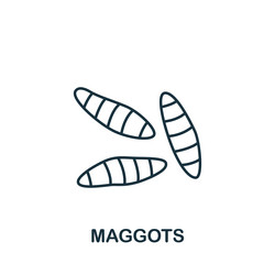 Maggots icon monochrome simple fishing Royalty Free Vector