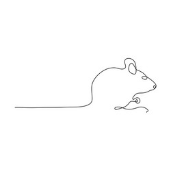 One line mouse head design silhouette logo Vector Image