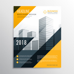 Yellow cover brochure flyer design poster leaflet Vector Image