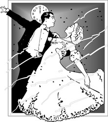 Couple dancing ballroom dance eps 10 Royalty Free Vector