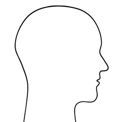 Human head outline with brain Royalty Free Vector Image