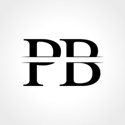 Initial letter pb logo design template Royalty Free Vector