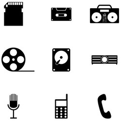 Old technology icon set Royalty Free Vector Image