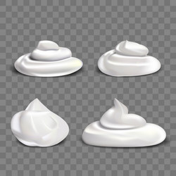 White round bowl of creamy product on Royalty Free Vector