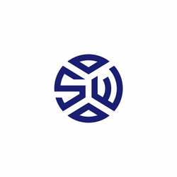 Sw monogram logo with diamond shape and ring Vector Image