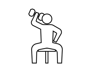 Simple seated triceps extension icon Royalty Free Vector