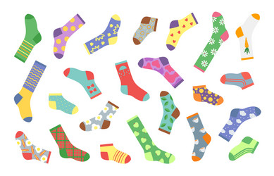 Socks set cartoon flat Royalty Free Vector Image