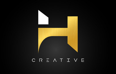 Golden letter h logo h letter design with Vector Image