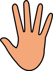 Cartoon hand showing the five fingers Royalty Free Vector