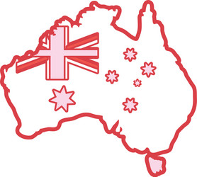 Kawaii map of australia Royalty Free Vector Image