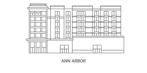 Usa ann arbor travel landmark Royalty Free Vector Image