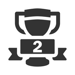 Second place trophy icon Royalty Free Vector Image